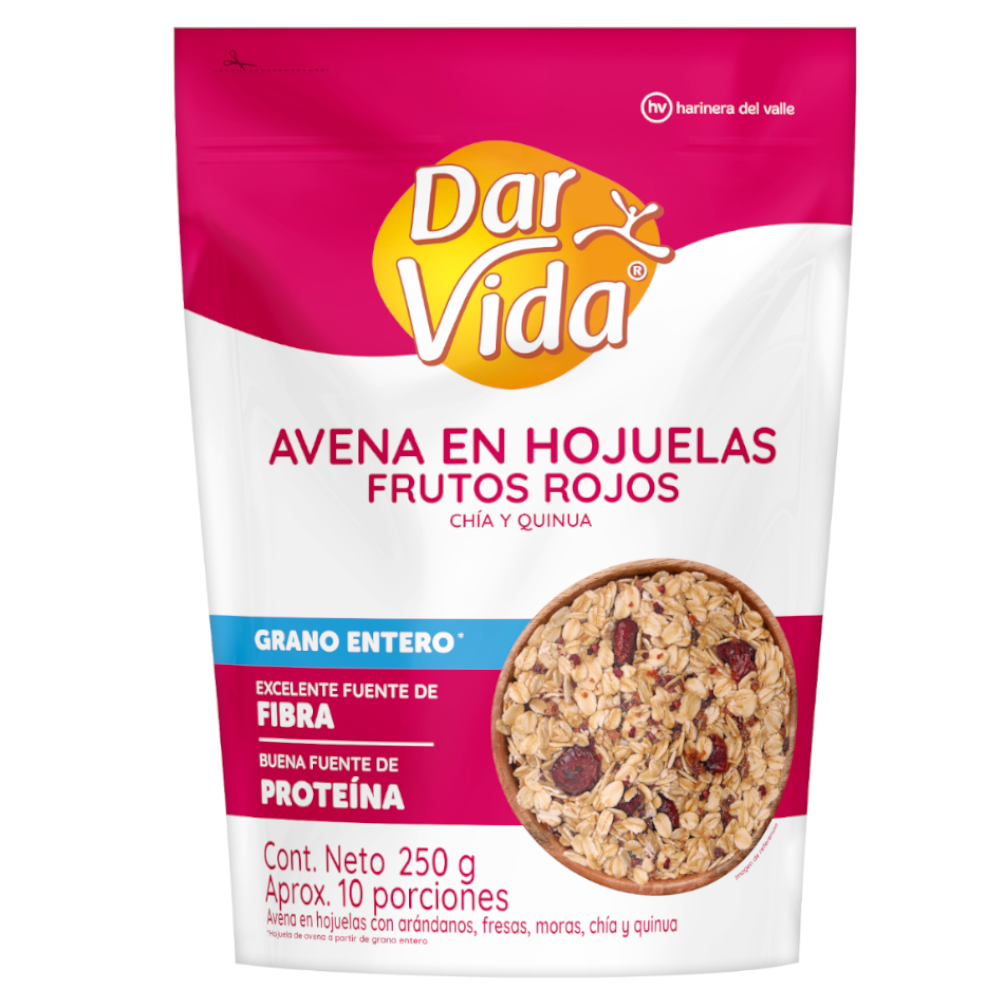 Avena En Hojuelas Dar Vida Frutos Rojos Chía Y Quinua 250Gr | SuperBooM